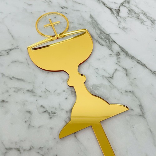 First Holy Communion Chalice Catholic Cake Topper Gold | eBay Australia