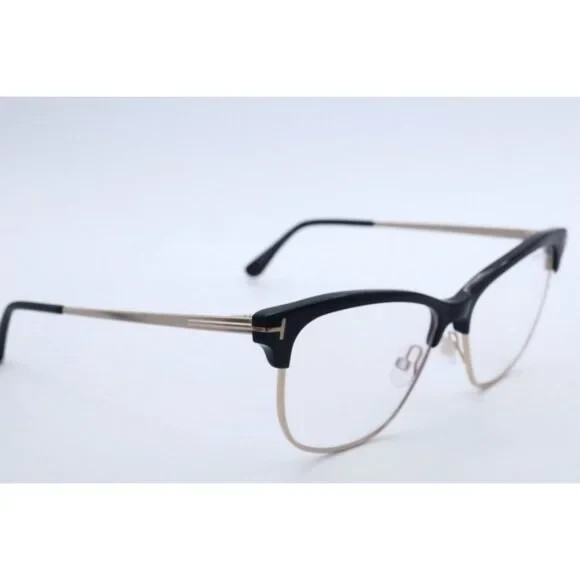 Tom Ford TF 5546-B 001 Half Rim Black Eyeglasses Clear Lenses 52mm | eBay