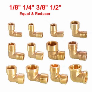 Brass Elbow 90° Right Angle BSP 1/8" 1/4" 3/8" 1/2" Connector Threaded ...