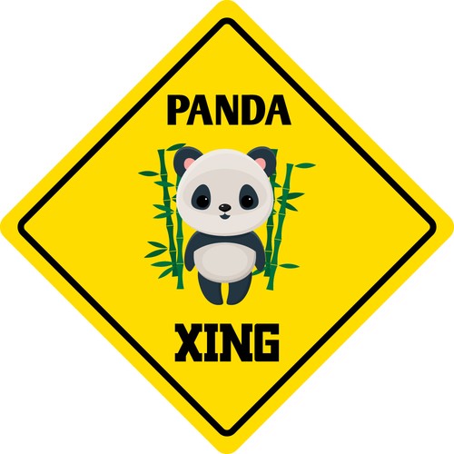 *Aluminum* Panda Crossing Funny Metal Novelty Sign 12"x12" | eBay