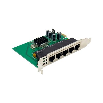 5 Port RJ45 Network Switch PCIe Fast Ethernet 10/100Mbps Switch Board ...