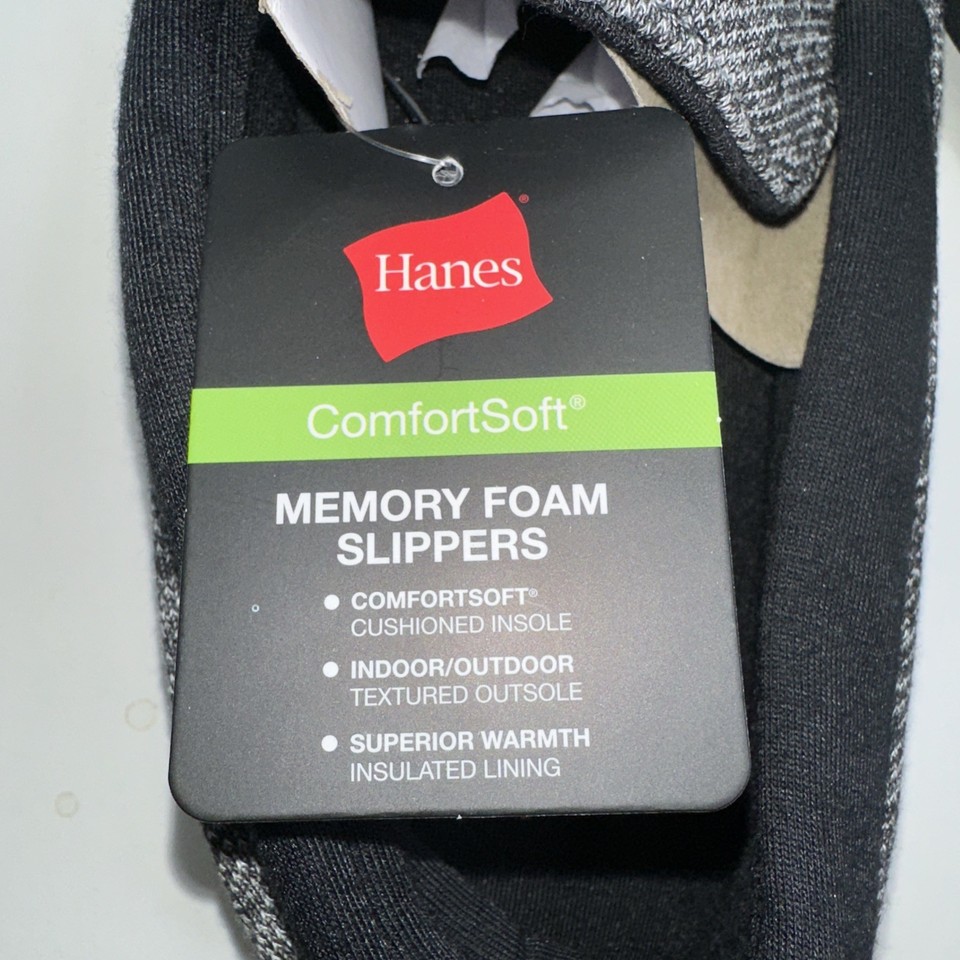 Hanes ComfortSoft Men’s Memory Foam Slippers Size MD | eBay