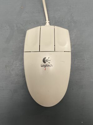 Vintage Logitech M-S35 Roller Ball 3-Button Wired Mouse PS/2 Connector ...