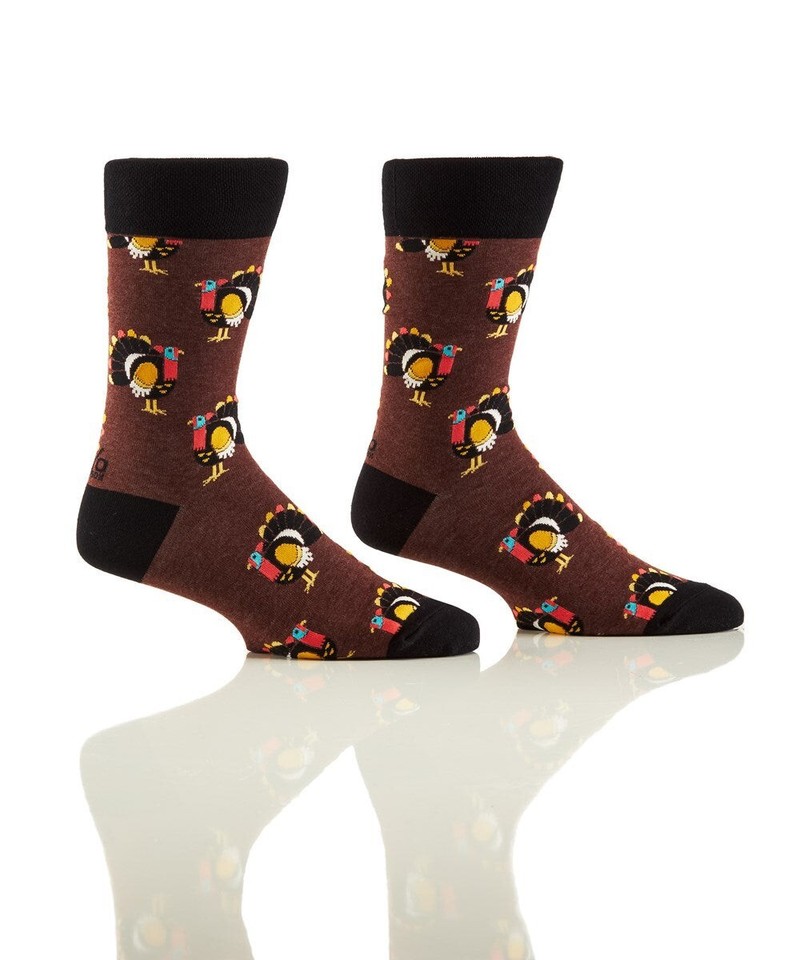 YO Sox "Turkey Time" Thanksgiving Turkey Design Men's Crew Socks | eBay