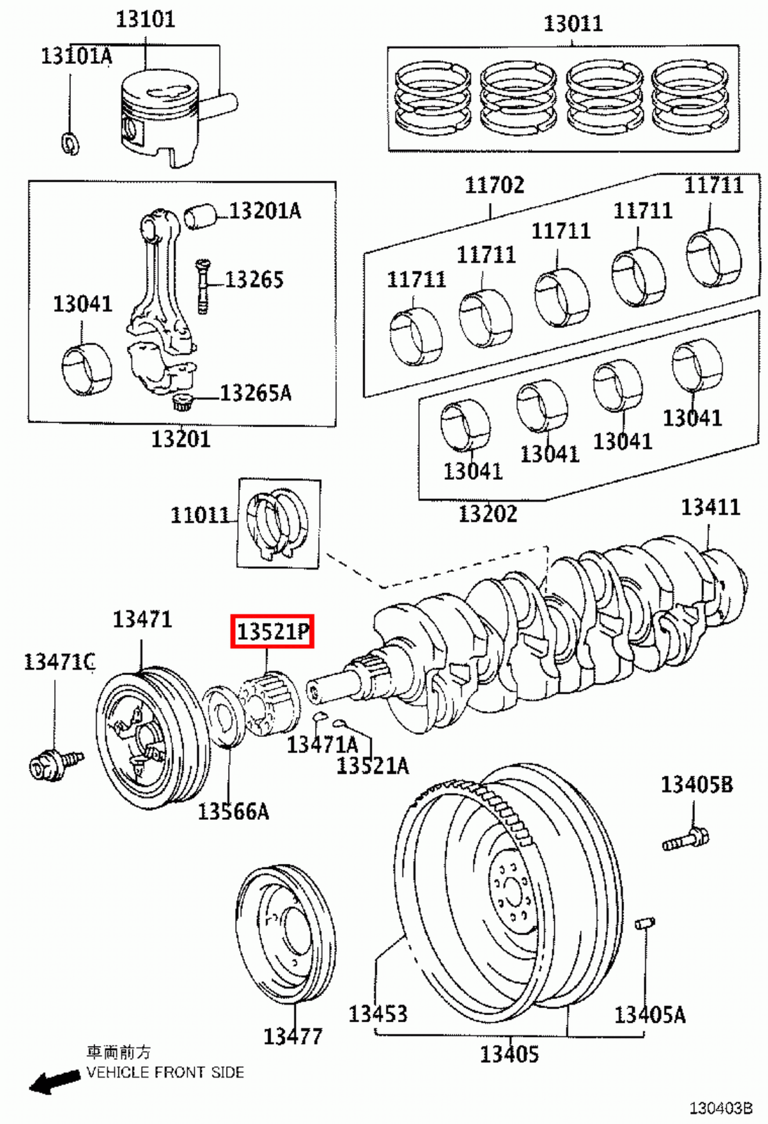 Genuine Hilux LN109 LN108 LN107 3L 2L Crankshaft Timing Gear Sprocket ...