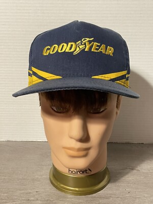 Vintage Goodyear Hat Trucker Cap Blue Yellow | eBay