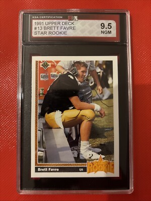 1991 UPPER DECK #13 BRETT FAVRE ROOKIE CARD KSA 9.5 | eBay