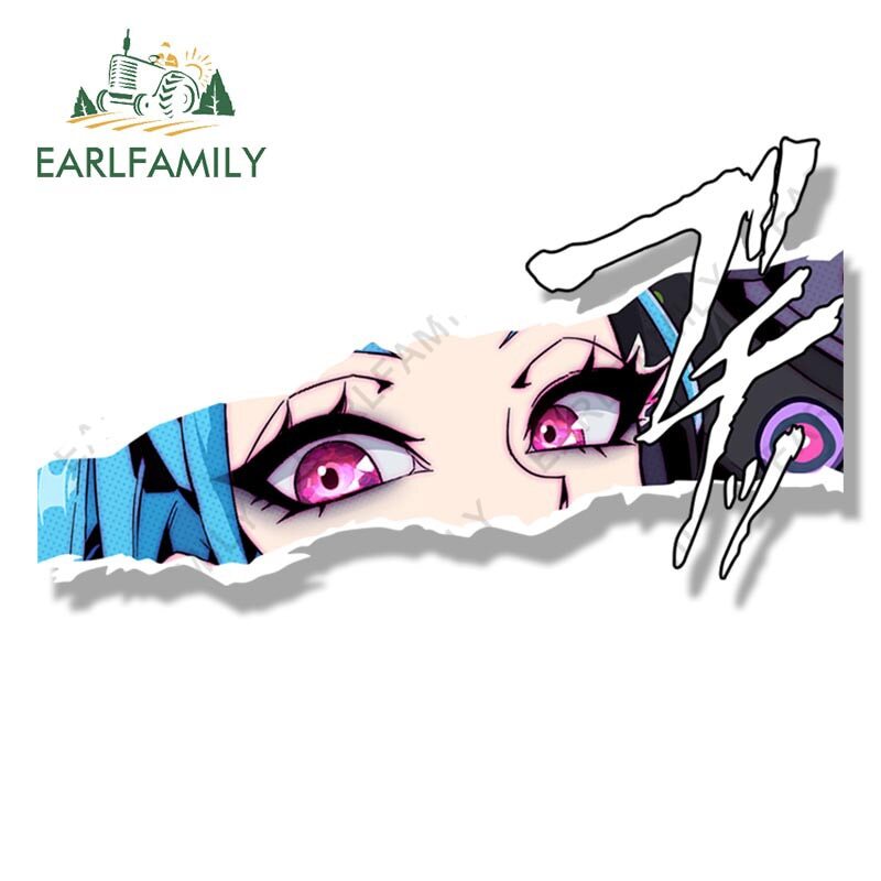 EARLFAMILY 5.1”Streetwear Jinx Fanart Car Sticker Crazy Girl Slap ...