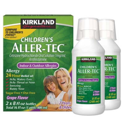Kirkland Signature Children's Aller-Tec Allergy Relief 2x8 Fl oz 16 oz ...