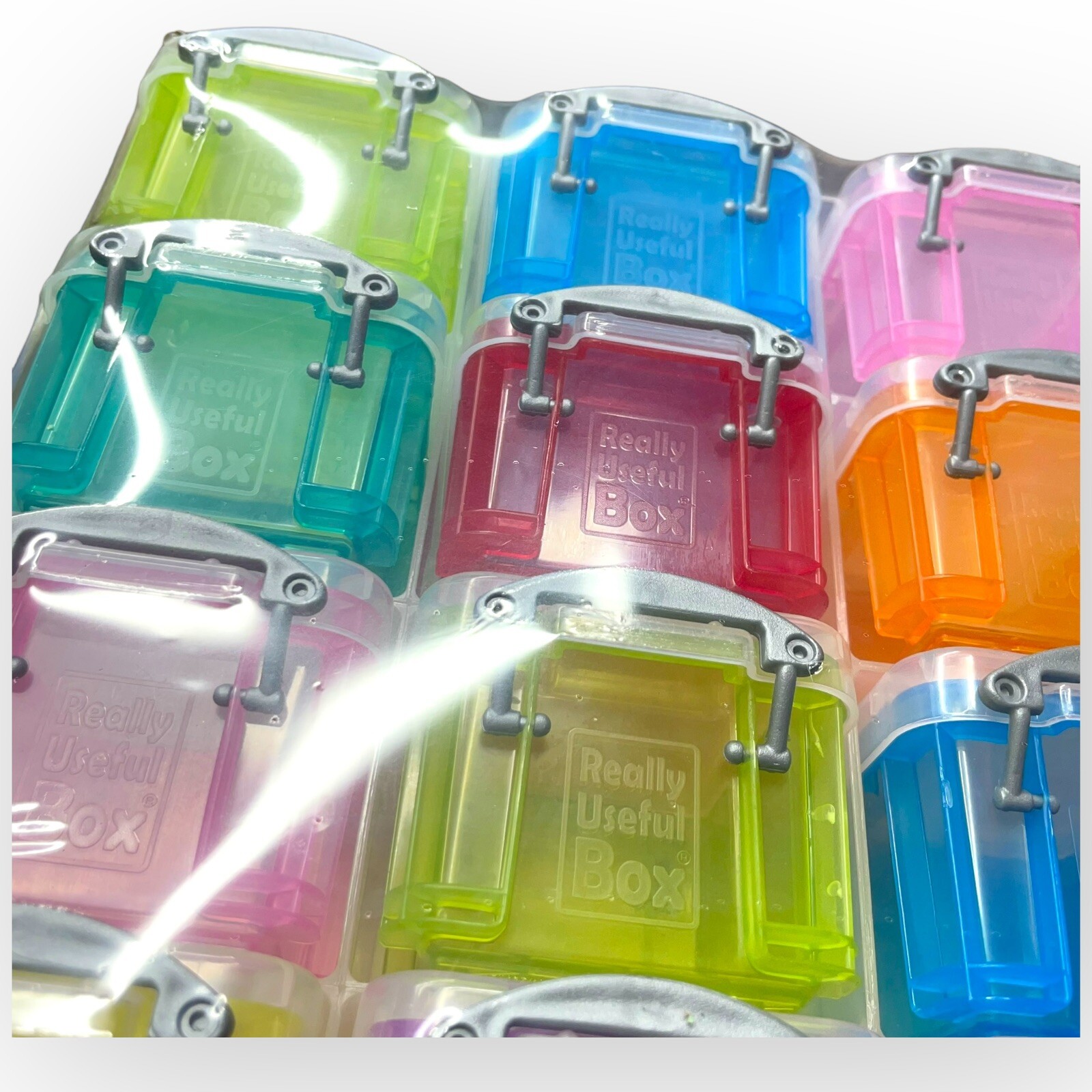 REALLY USEFUL BOXES 16 RAINBOW BOX SET W ORGANIZER CASE .BRAND NEW ...