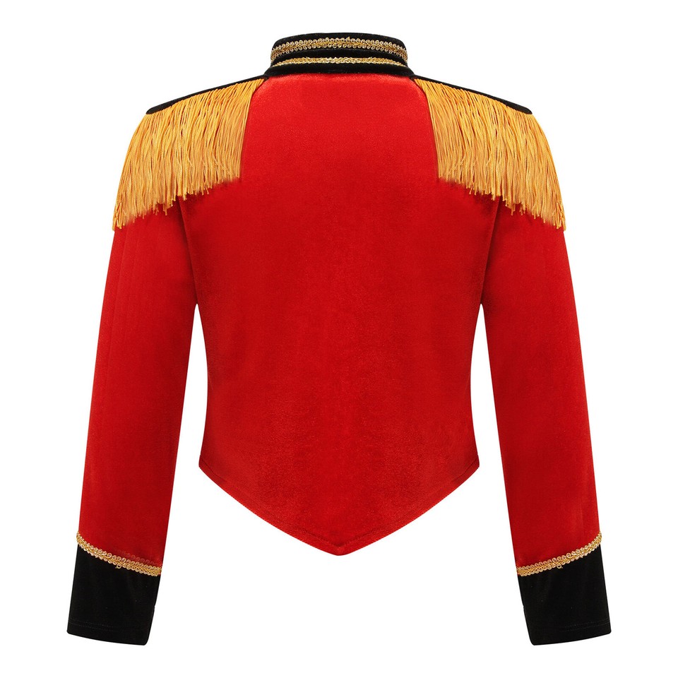 Boy Girls Circus Ringmaster Jacket Tassel Coat Marching Band Uniform ...