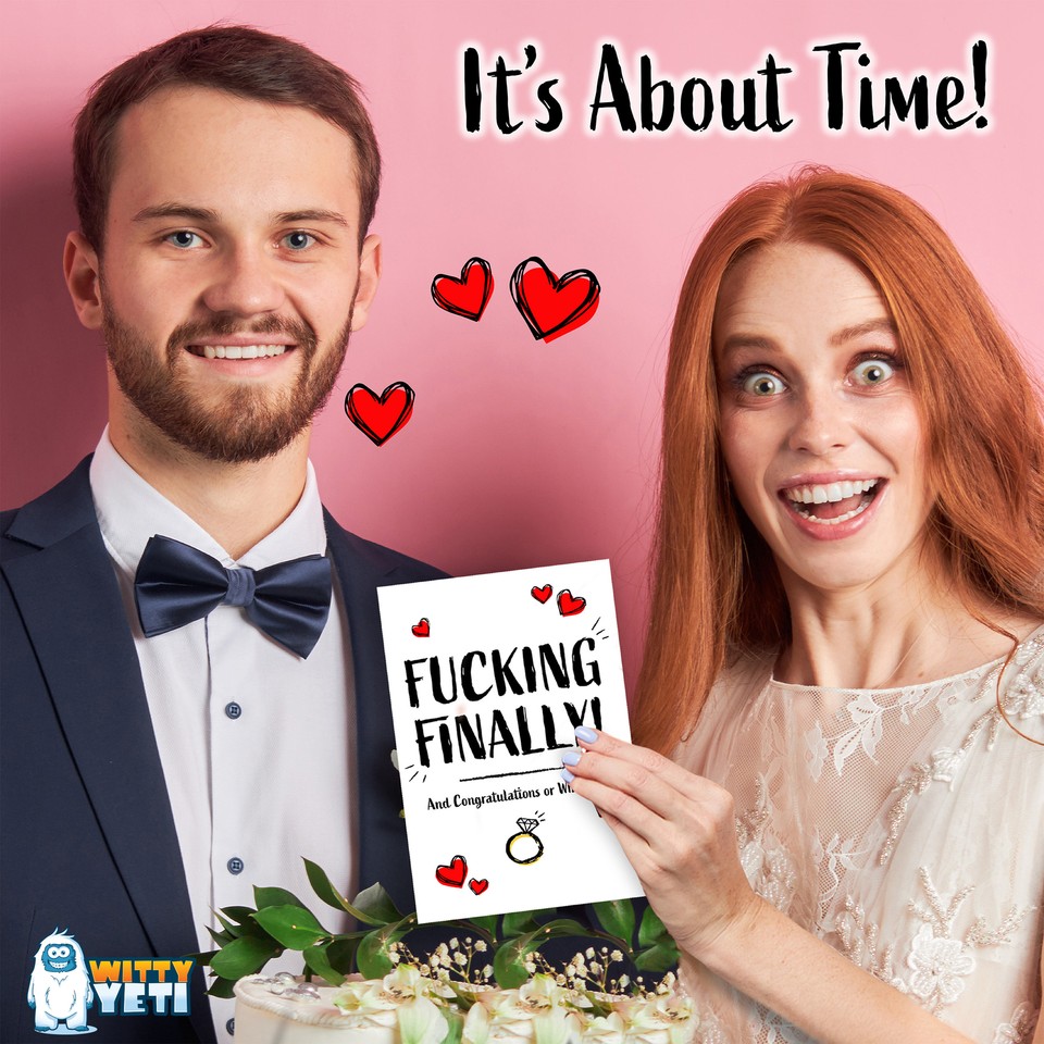 Witty Yeti 5" x 7" Hilarious Engagement Greeting Card With Envelope, 1 ...