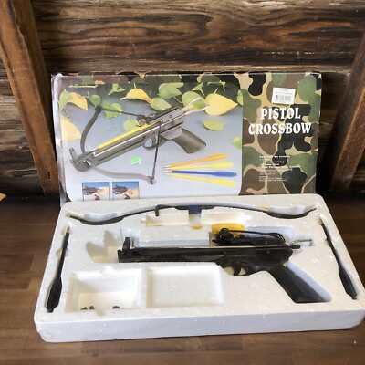 VINTAGE MAAN CHANG CROSSBOW PISTOL, BOW AND 5 ARROW DARTS NOB TAIWAN | eBay