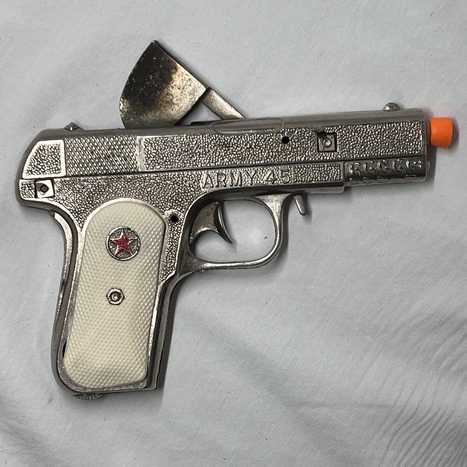VTG 1950s Hubley Army Colt 45 Toy Star Cap Gun * RARE * Chrome ? | eBay