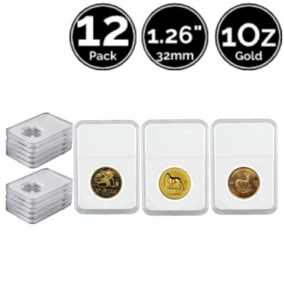 12 Pk 1.26 IN 32 mm Slab Coin Snap Holders For 1 Oz Gold Panda Lunar ...