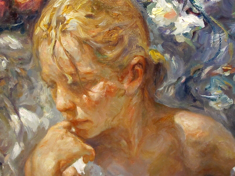 Jose ROYO Original OIL PAINTING on CANVAS Lady Portrait Signed Large | eBay