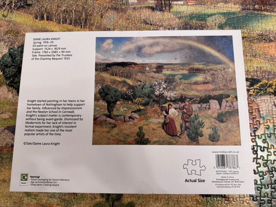 Dame Laura Knight "Spring" Tate 1000 piece jigsaw -used but complete ...