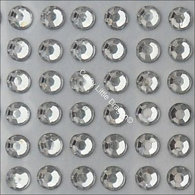 300 x 5mm Clear Rhinestone Diamante Stick On Self Adhesive Gems ...