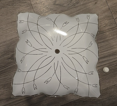 Vintage Square Glass Ceiling Light Fixture Shade Cover Industrial