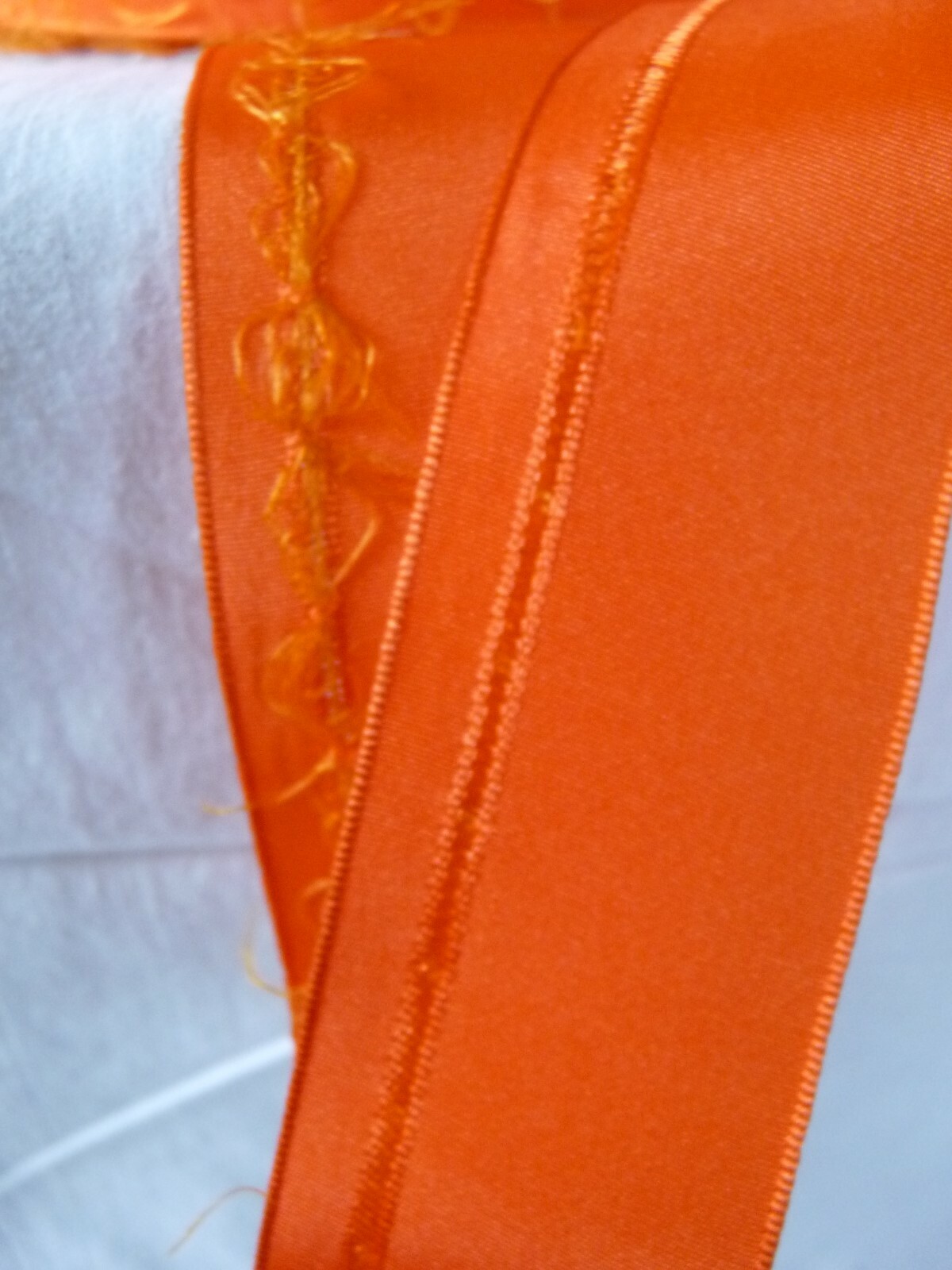 Kirkland Signature Wire Edged Ribbon Orange Boucle 3.8cm wide 2,4,5,10m ...