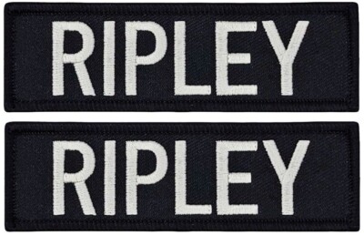 Ripley Embroidered Alien Movie Name Tag Ripley Patch |2PC IRON ON SEW 4 ...