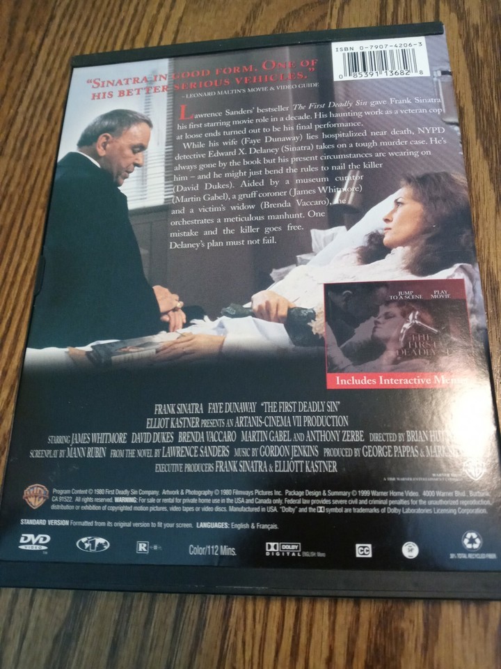 The First Deadly Sin (DVD, 1999) Frank Sinatra Faye Dunaway 1980 Film ...