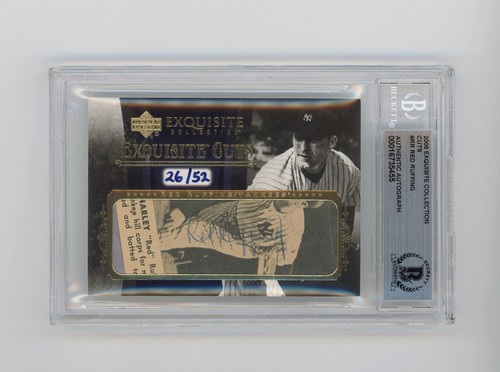 Red Ruffing 2006 UD Exquisite Collection Cuts 26/52 Autograph Auto BAS ...