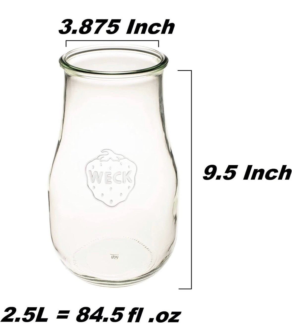 Weck Jars - Weck Tulip Jars 2.5 Liter - Sour Dough Starter Jars - Large ...