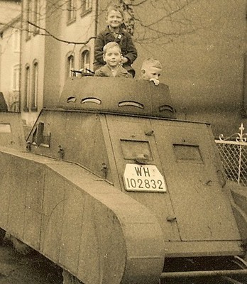 **TOO CUTE! Little Boys Posed on Mock Panzer Atrappe Panzer Tank (WH ...