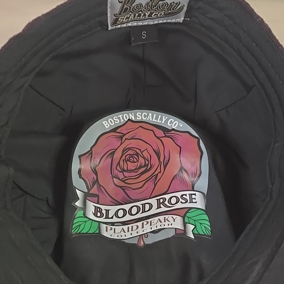 Boston Scally Co Hat Blood Rose Plaid Peaky Collection Maroon Red ...