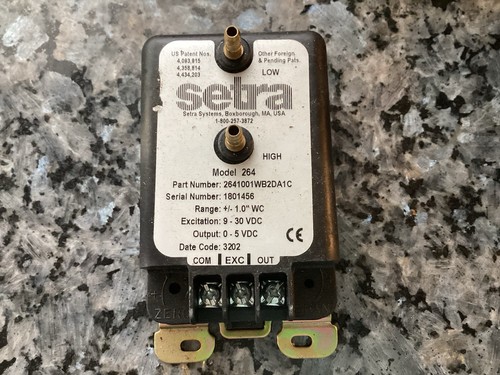 SETRA MODEL 264 Low Pressure Transducer 26412R5WD11A1C | eBay