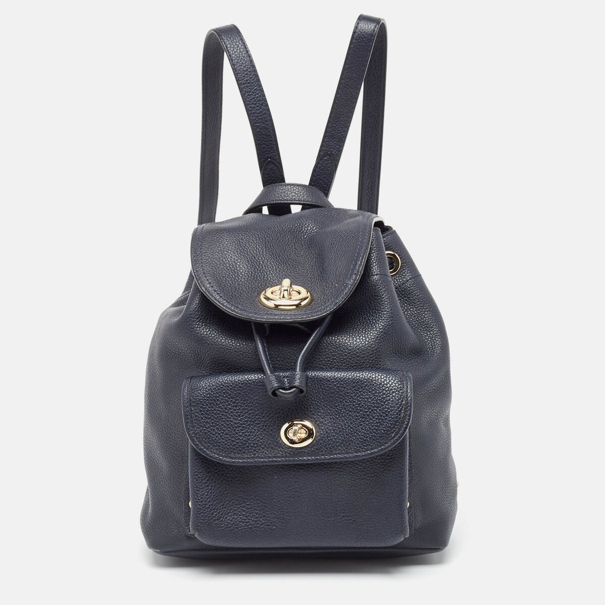 Coach Black Leather Mini Turnlock Rucksack Backpack | eBay Coach Black Leather Mini Turnlock Rucksack Backpack | eBay