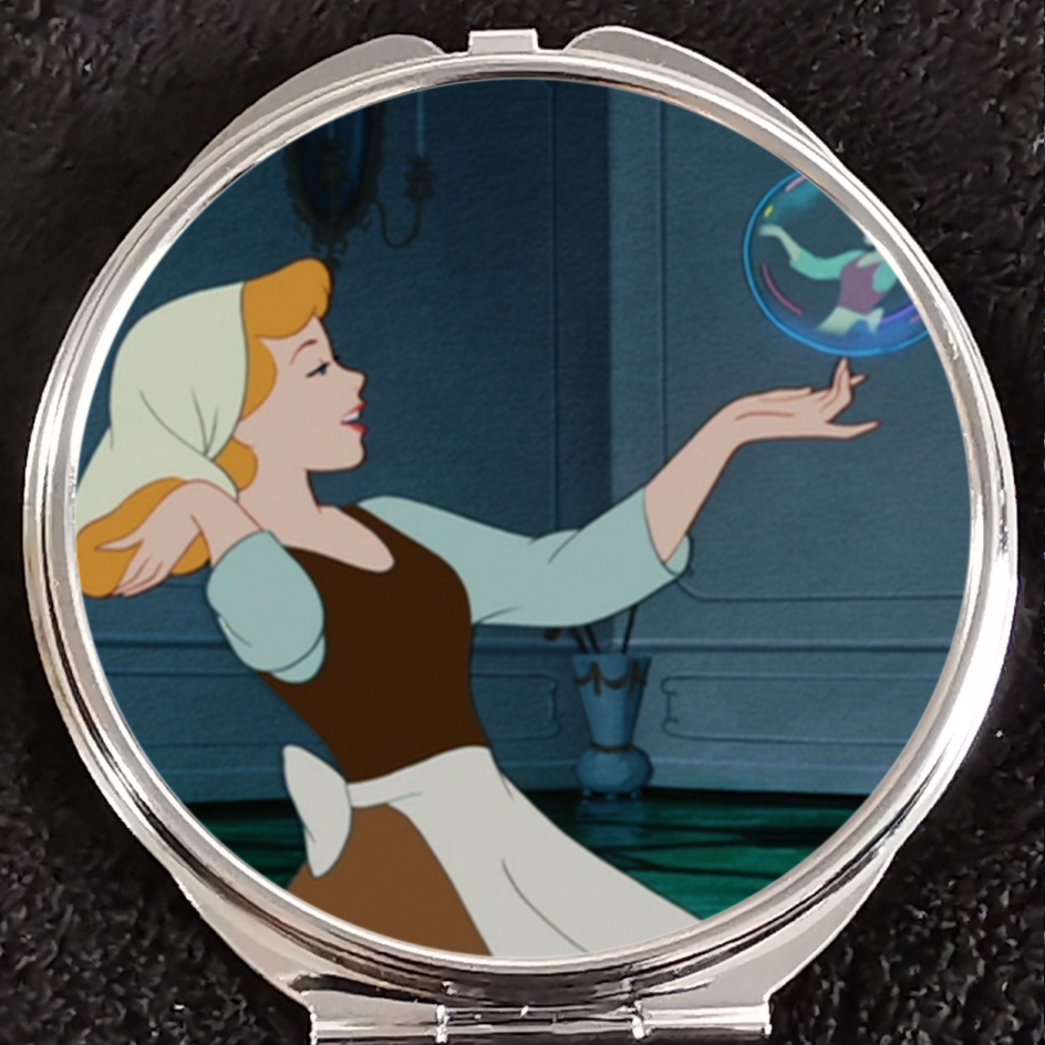 Princess Cinderella Glass Slipper Bubbles Beauty Disney Makeup Compact ...