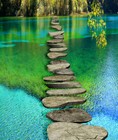 3D Stone Path Lake 5 Floor WallPaper Murals Wall Print Decal AJ ...