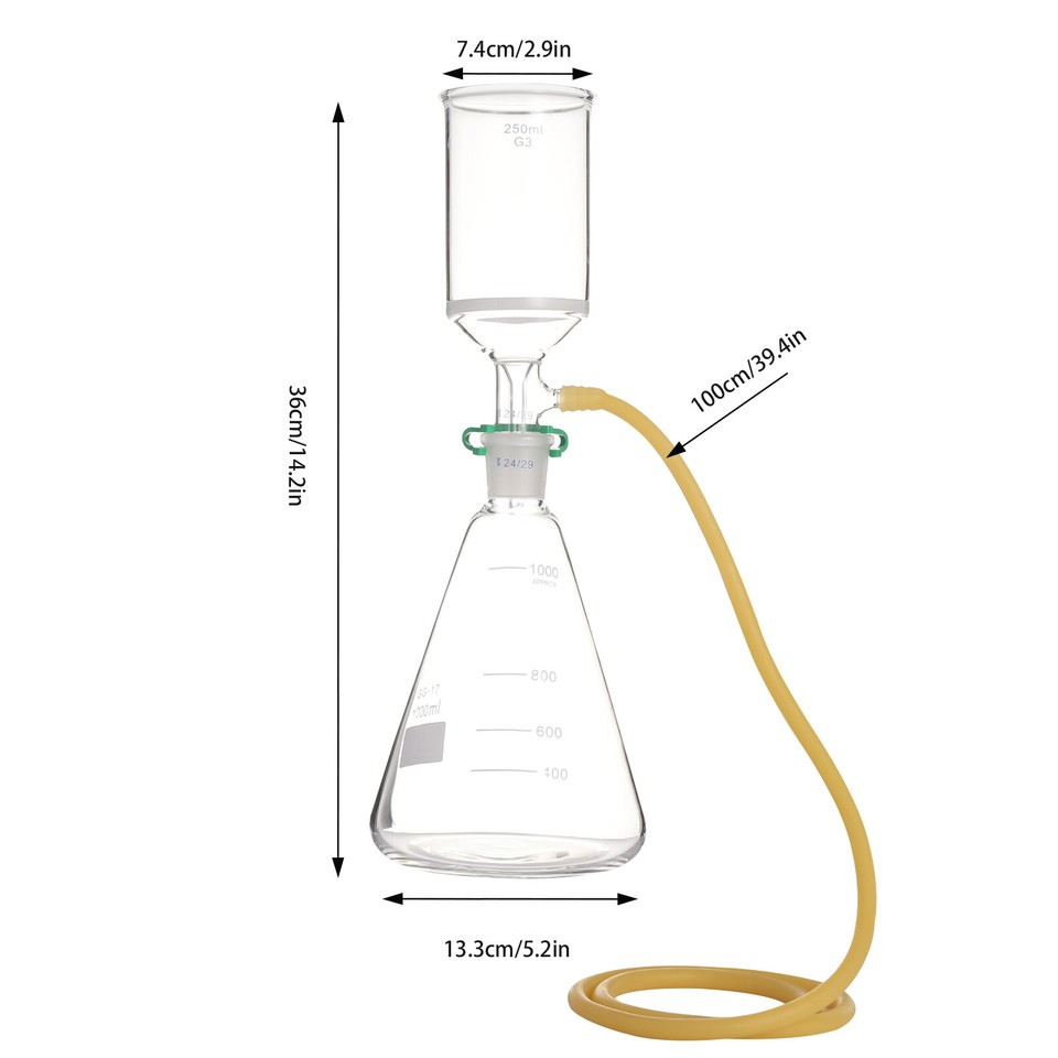 1000ml Funnel?Filtering?Kit Lab?Filtration?Buchner Funnel w/ Flask ...