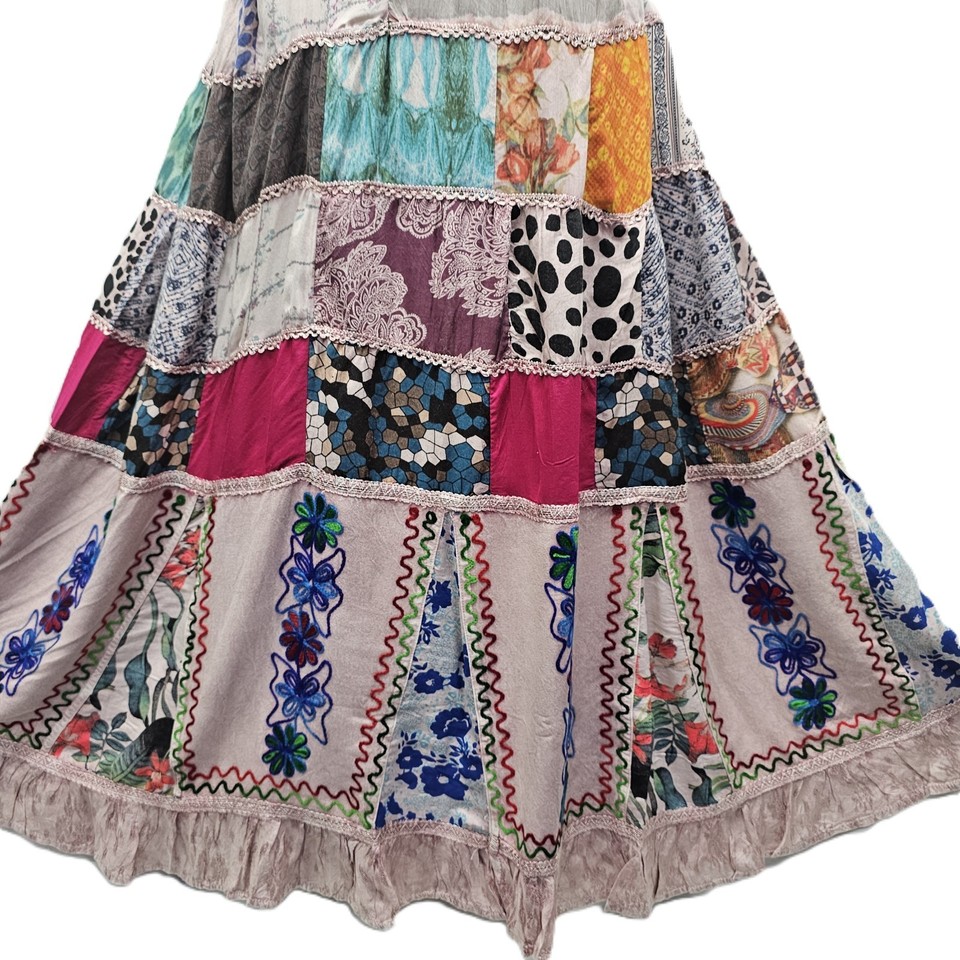 Plus Size Patchwork Dress Maxi Boho Hippy Festival Hand Embroidered 18 ...