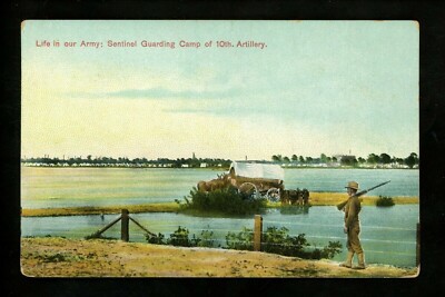 Military postcard US Army Sentinel Guardings Camp of 10th Artillery ...