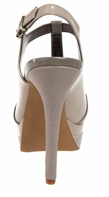 Jessica Simpson Elso Clapton Grey Patent Leather Peeptoe Sandal Heel 8 ...
