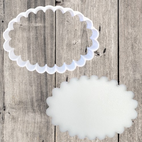 Scalloped Oval Cookie Cutter Fondant Biscuit - 3 Sizes! Icing Bake 6cm ...