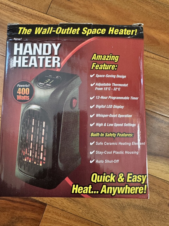 Handy Heater Wall Outlet Space Heater 400 watts Personal Heater Easy ...