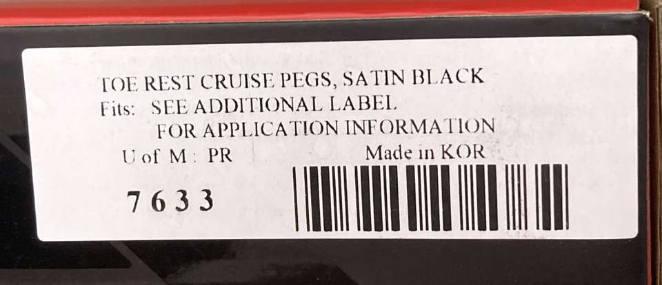 NEW GENUINE KURYAKYN 7633 Black Toe Rest Cruise Pegs | eBay