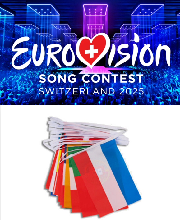1 to 10 Packs 15 Metre 37 Eurovision Fabric Flags Bunting Speedy ...