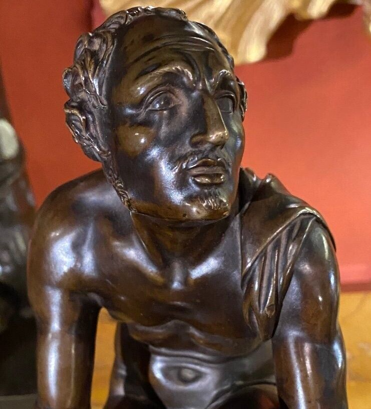 Antique Arrotino Bronze Statue Sculpture Apollo Figure Dagger Marsyas ...