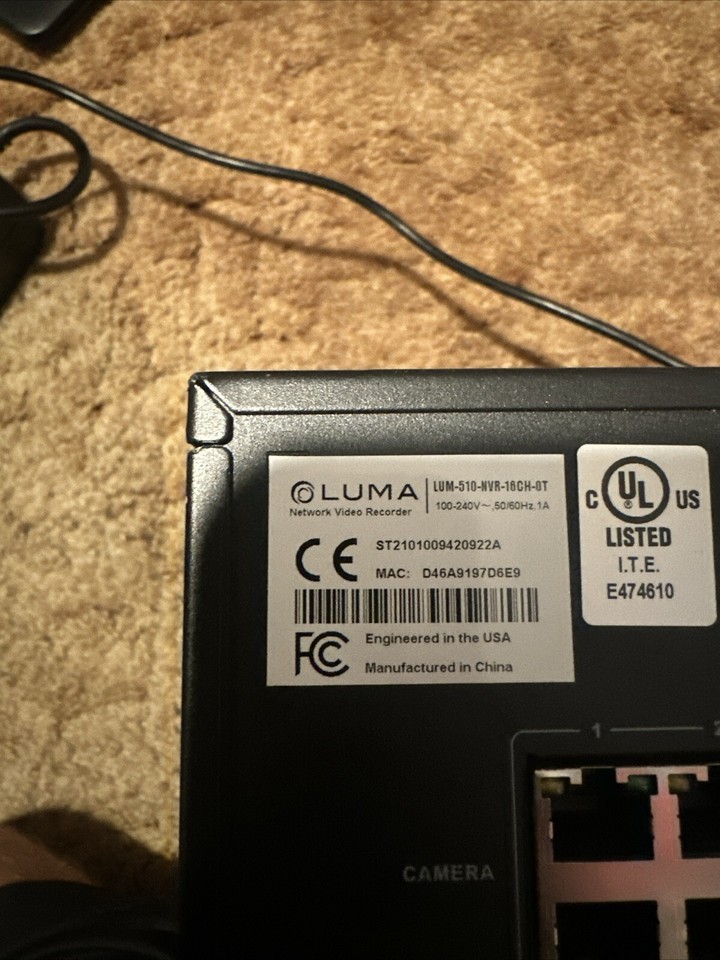 Luma LUM-510-NVR-16CH 16 Channel NVR - For Parts - Not Tested | eBay