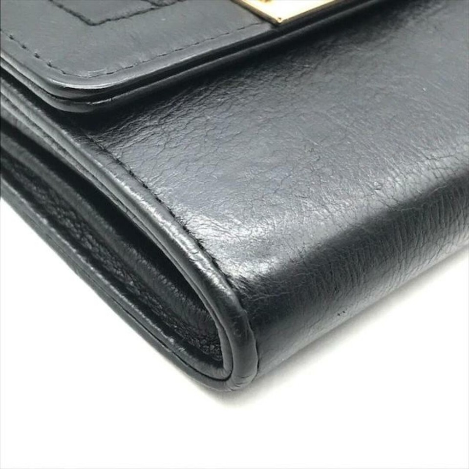 CHANEL logo hardware Matelass wallet coin case black ladies a3668 | eBay