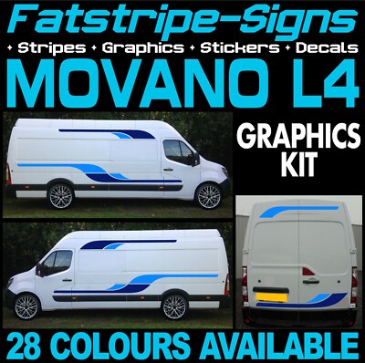 to fit VAUXHALL MOVANO L4 EXLWB GRAPHICS STICKERS STRIPES DECALS CAMPER ...