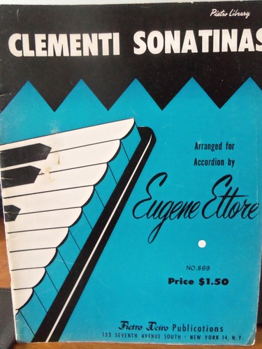 CLEMENTI SONATINAS FOR ACCORDION BY EUGENE ETTORE- ACCORDION MUSIC BOOK ...