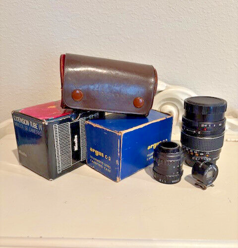 Vtg Lot of 6 Photo Accessories Lenses- Argus C3 Lens, Minolta SR ...