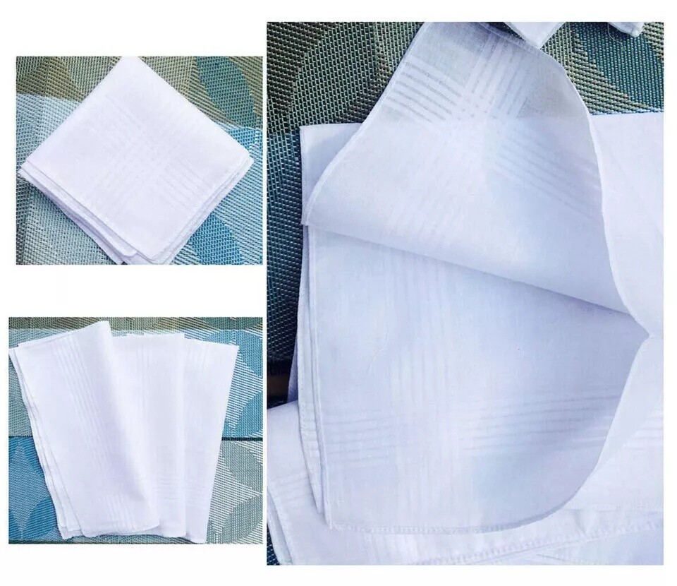 13x Handkerchiefs Cotton Classic Hankies Large Men Hankerchief Hanky ...