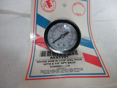 1-1/2" GAUGE DIAL FACE WITH A 1/8" NPT BACK CONNECTION 2 PCS AES1101 ...